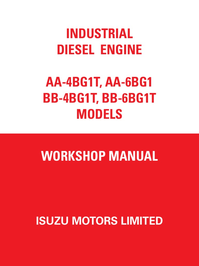 Isuzu 6BG1T Engine Workshop Manual | PDF