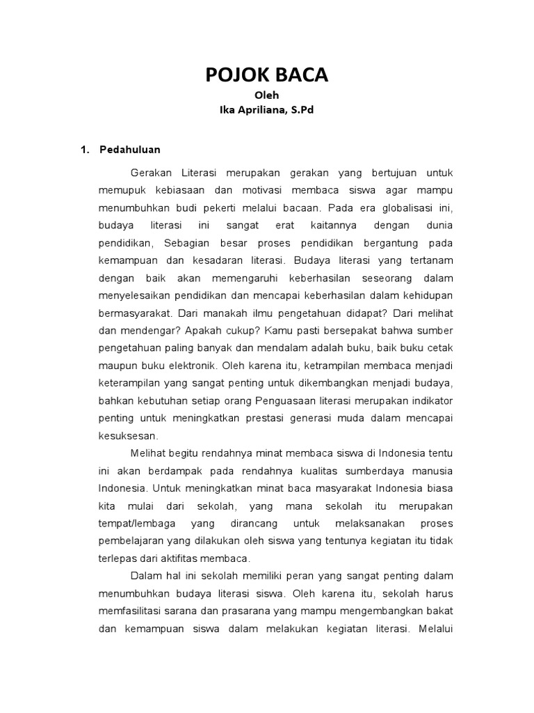 Pojok Baca | PDF