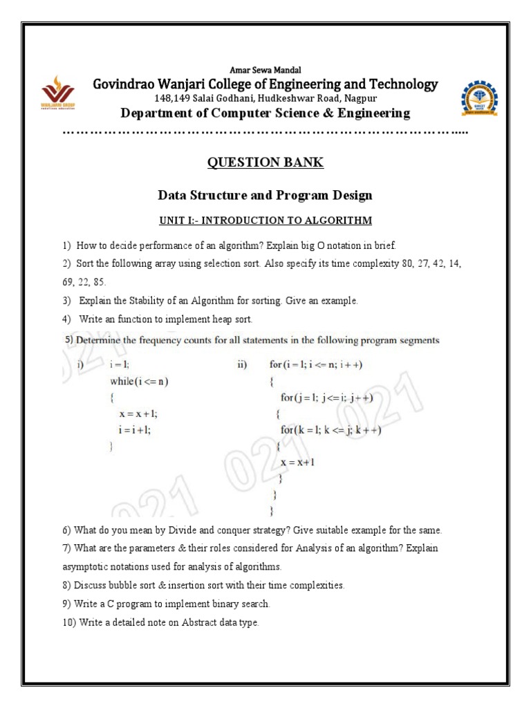 Data Structure DS | PDF | Queue (Abstract Data Type) | Time Complexity