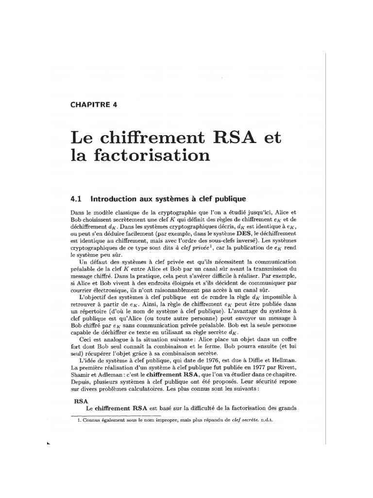 Chiffrement RSA | PDF Chiffrement RSA | PDF
