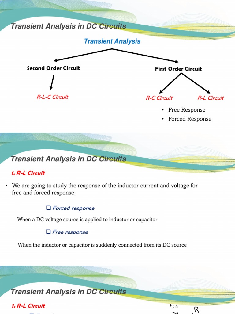 Transient Analysis Materials Pdf Electrical Network Direct Current