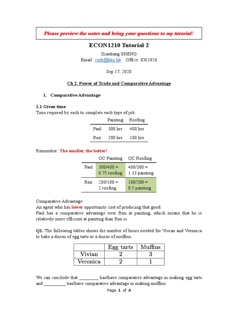 Tutorial 2 by Colin | PDF | Microeconomics | Business