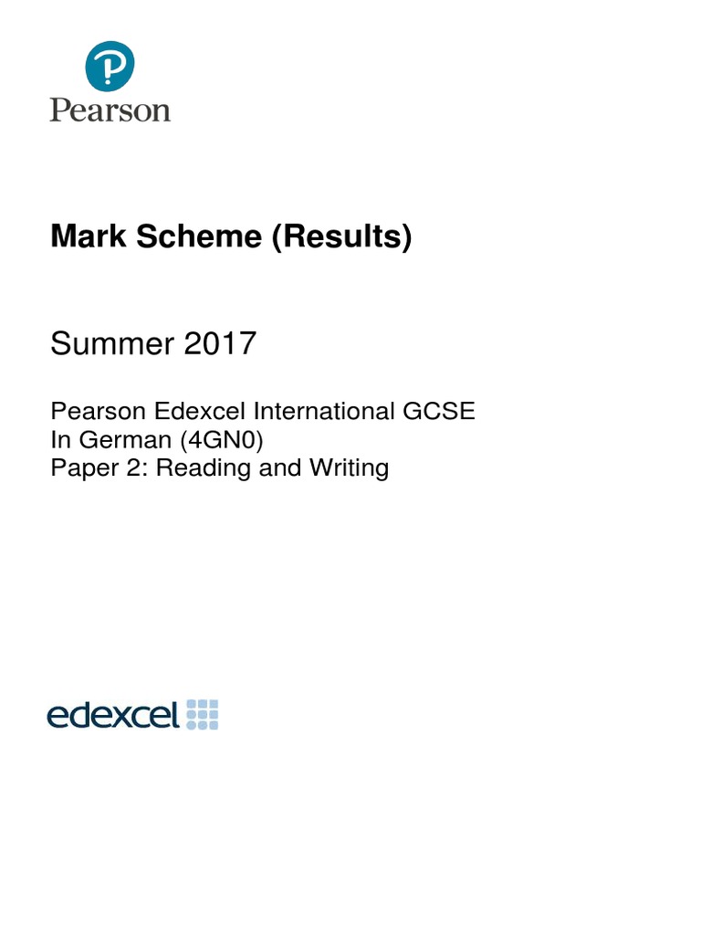 Mark Scheme Paper 2 German Igcsee | PDF
