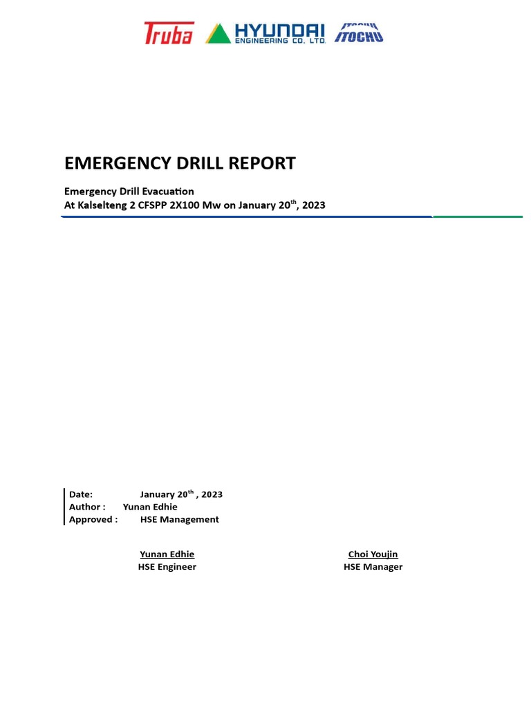 Emergency Drill Evacuation Report | PDF | Firefighter | Emergency