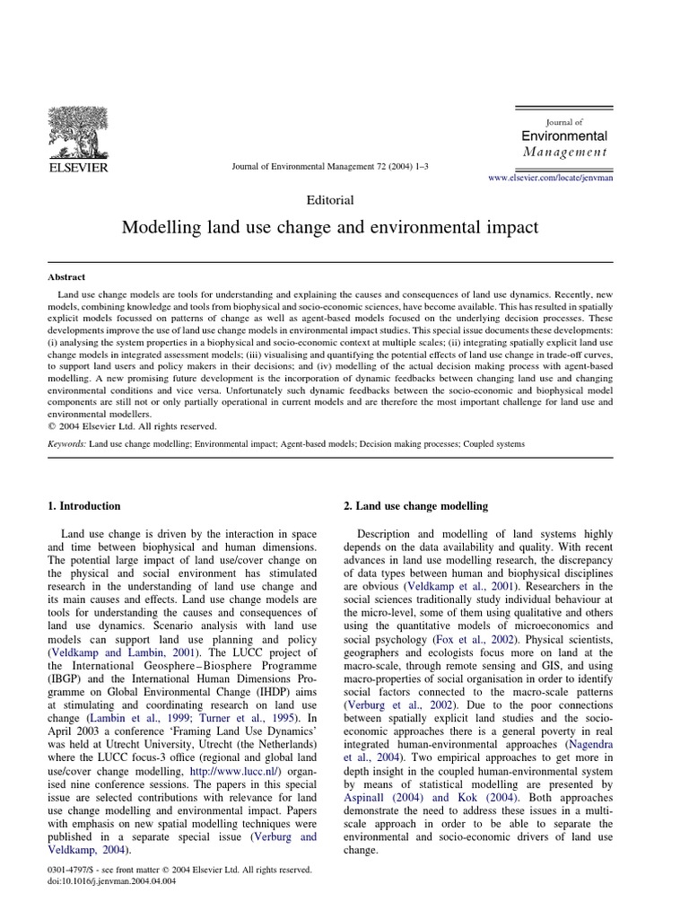 2004-Modelling Land Use Change and Environmental Impact | PDF | Agent ...