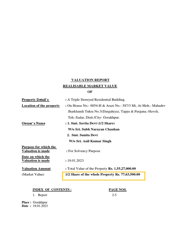 Kachahri Valutaion Smt. Savita Devi | PDF | Building Engineering ...