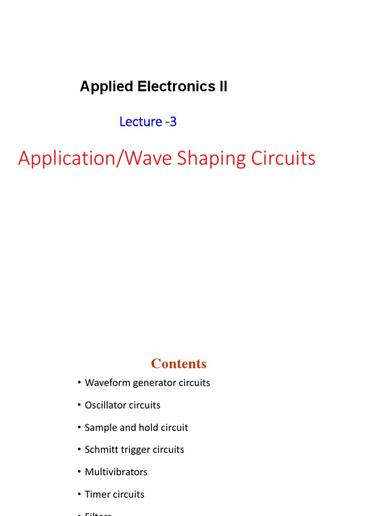 L3 - Application Circuits | PDF | Electronic Oscillator | Resonance
