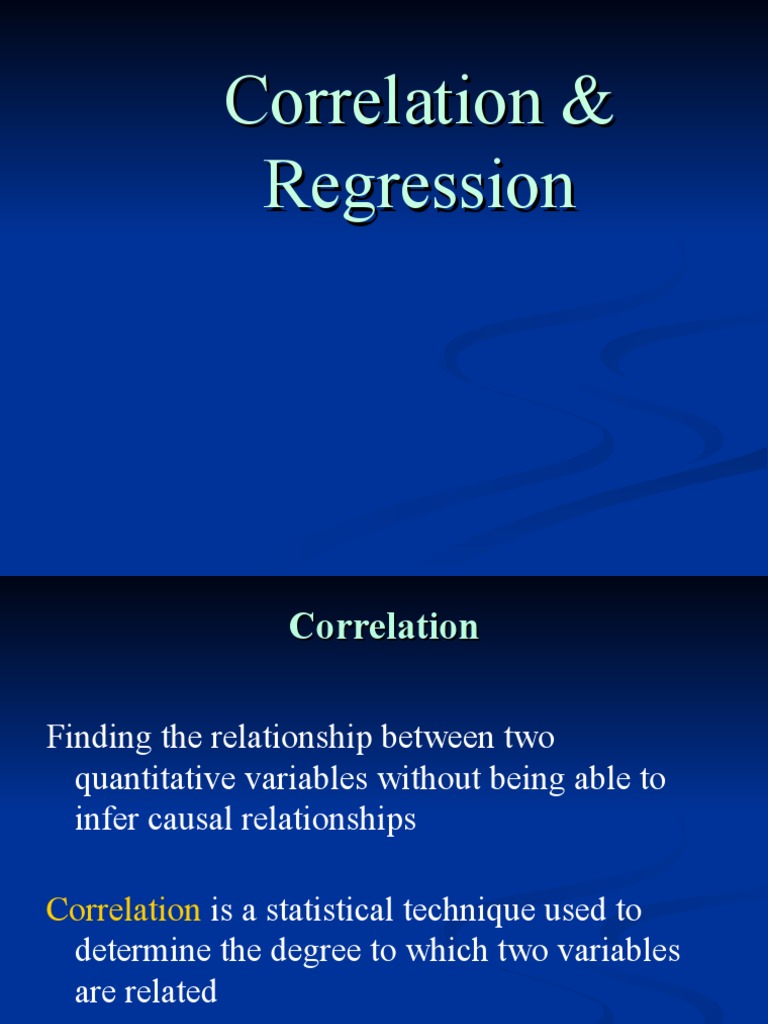 Correlation and Regression | PDF | Scientific Method | Statistical ... Correlation and Regression | PDF | Scientific Method | Statistical ...