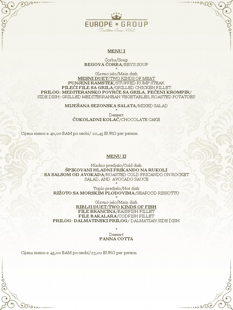 Waiter Served Menu Offer | PDF | Steak | Salad