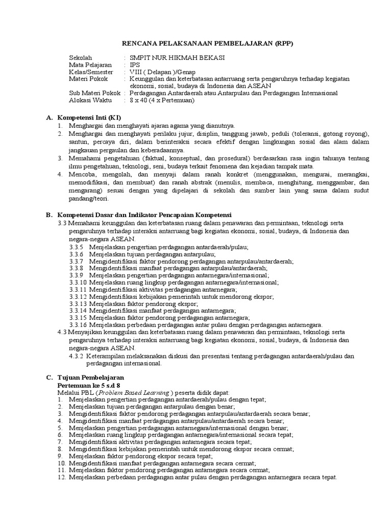 RPP Ips - Akreditasi | PDF