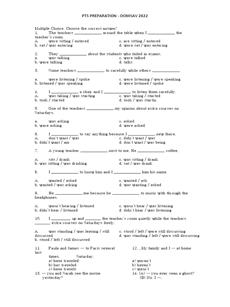 PTS Multiple Choice Practice | PDF