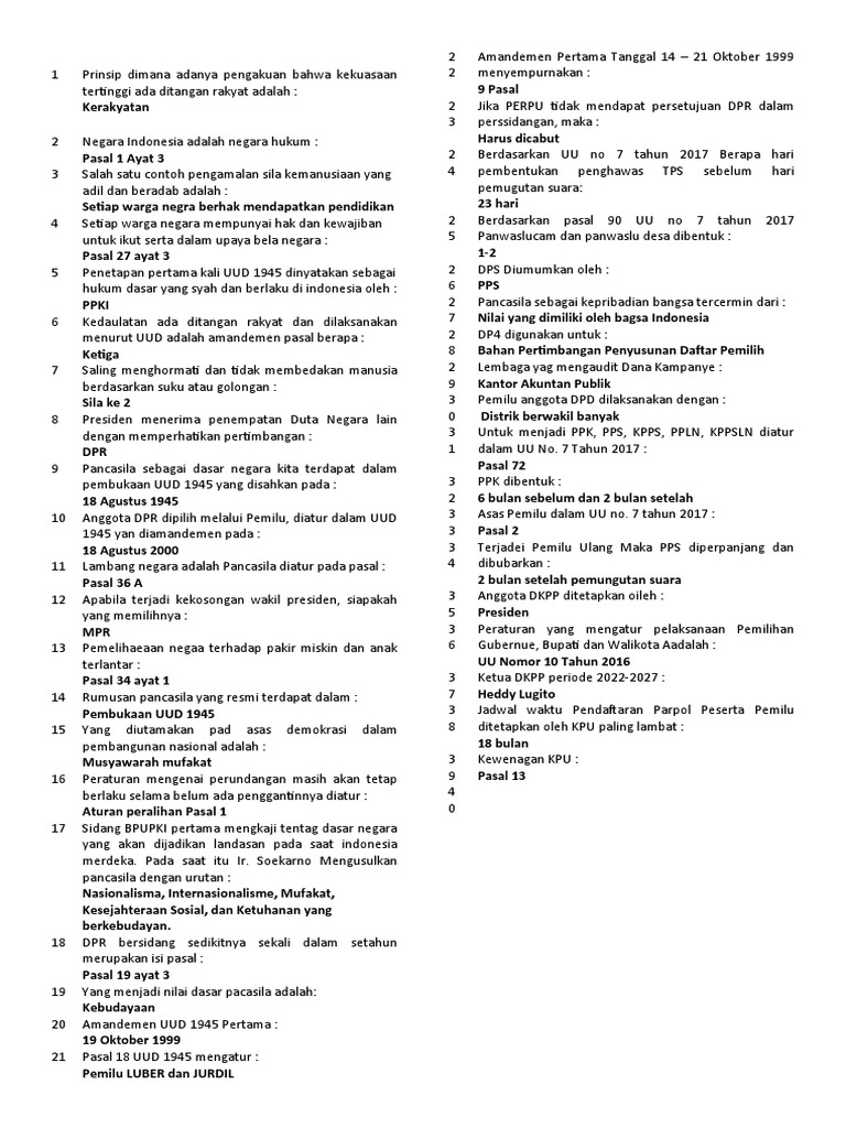 Kisi-Kisi Soal PPS | PDF | Politik | Ilmu Sosial