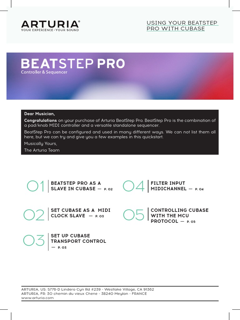QuickStart Beatstep-Pro Cubase | PDF | Computer Hardware | Information And Communications Technology