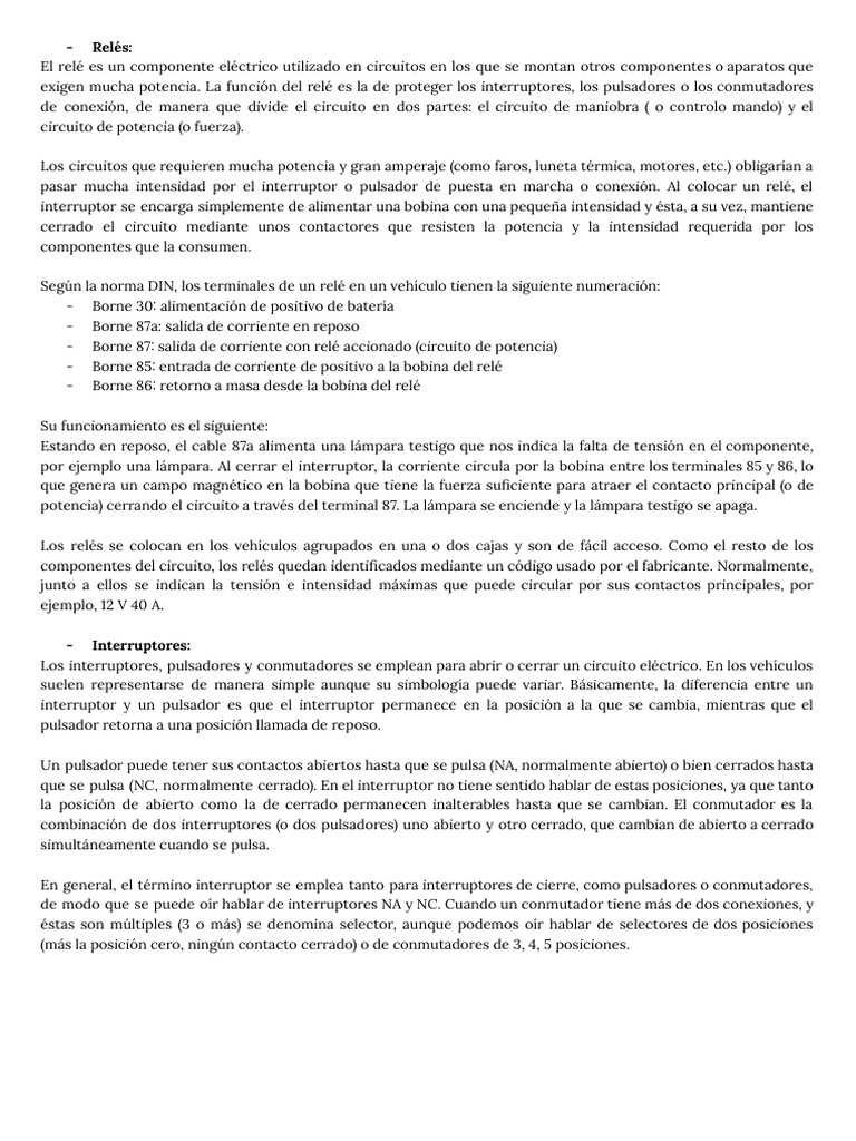Elementos de Protección en Circuitos Eléctricos | PDF | Relé ...