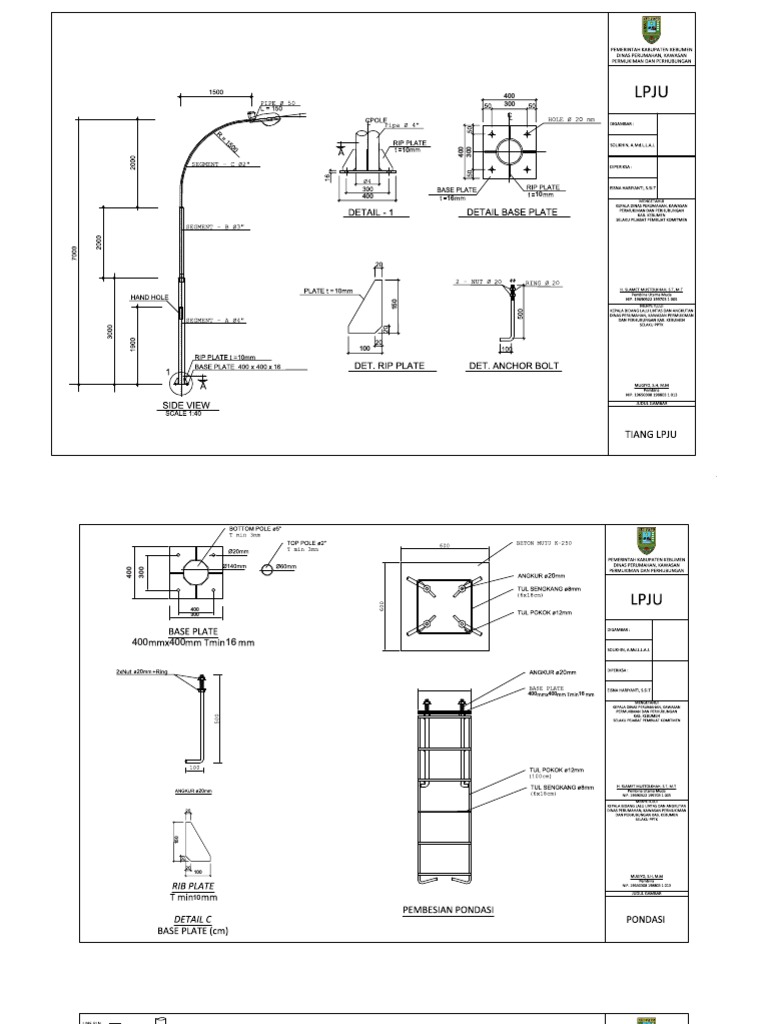 Gambar Tiang Oktagonal Pju | PDF