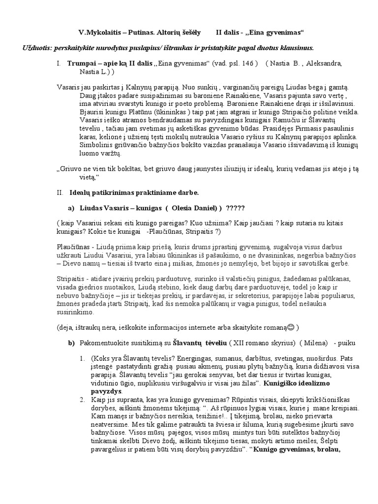 II Dalis Eina Gyvenimas | PDF