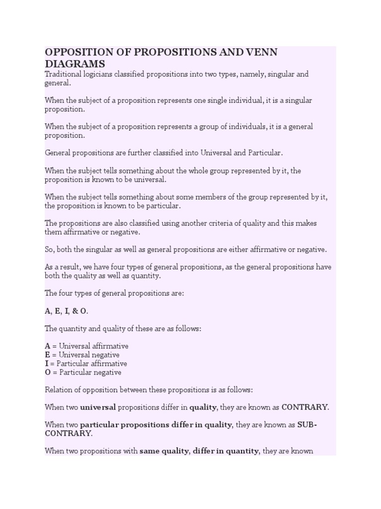 Opposition Of Proposition Pdf Logical Expressions Logic 