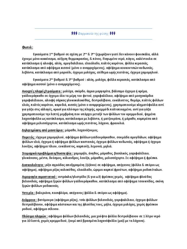 ΟΔΗΓΟΣ ΕΠΙΒΙΩΣΗΣ-ΦΑΡΜΑΚΕΙΟ ΦΥΣΗΣ | PDF