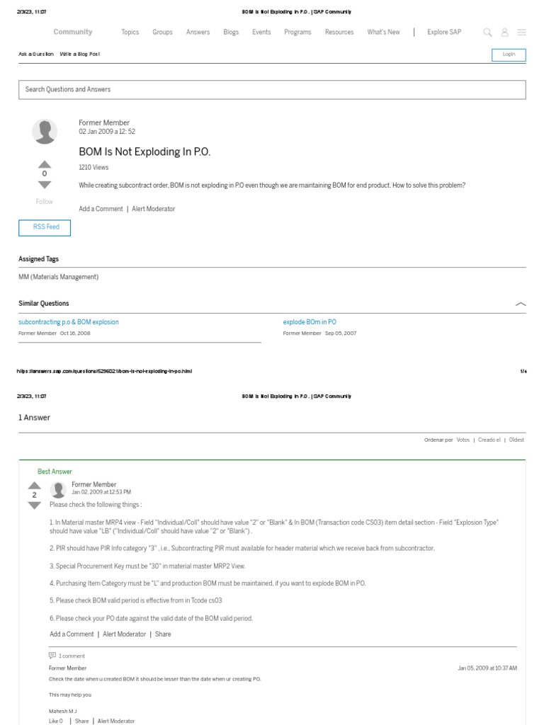BOM Is Not Exploding in P.O. | PDF | Computing