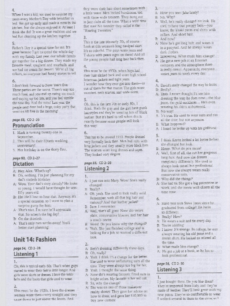 Listening - Unit 14 - Transcript | PDF