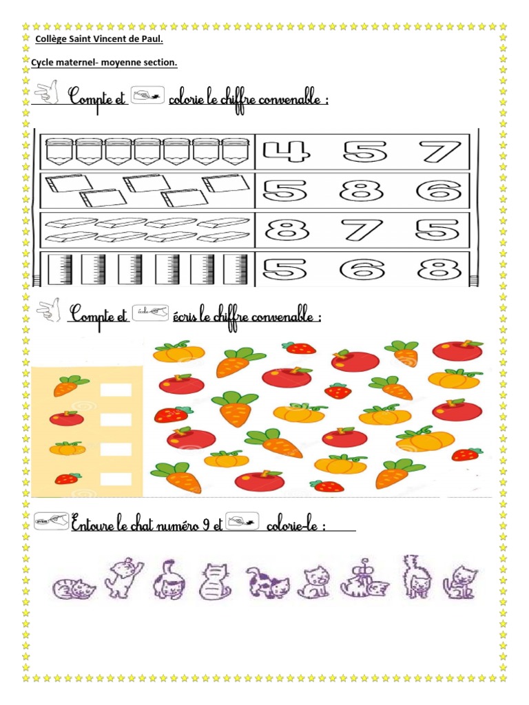 Activités de maths pour moyenne section | PDF
