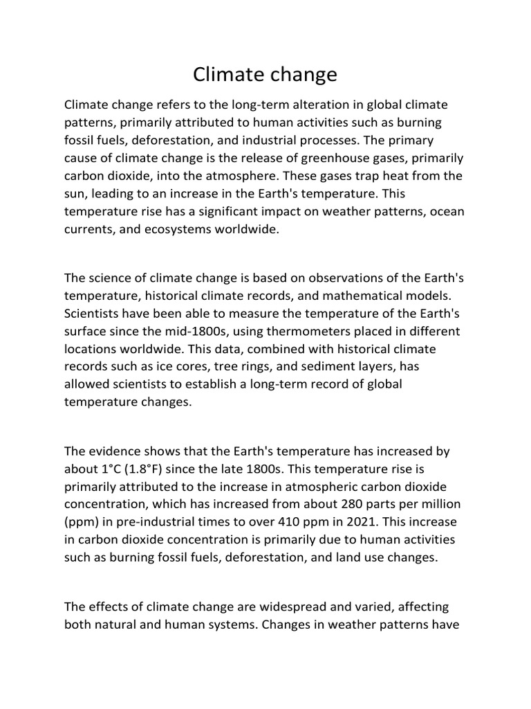 Climate Change | PDF