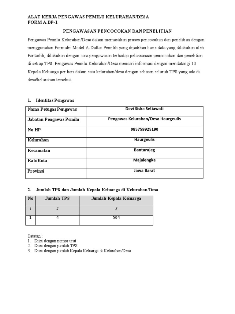 13 Akp Uji Petik Desa Haurgeulis 24-02-2023 | PDF