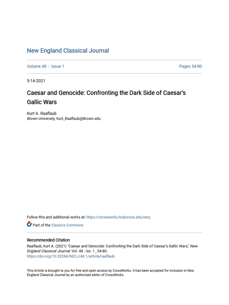 Caesar and Genocide - Confronting The Dark Side of Caesar - S Gallic ...
