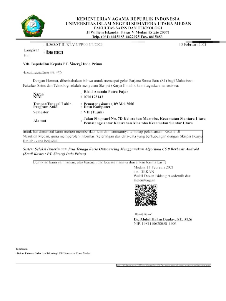 06 Surat Izin Riset-Penelitian | PDF