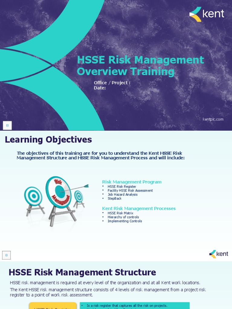 HSSE Risk Management Training Overview | PDF | Hazards | Risk