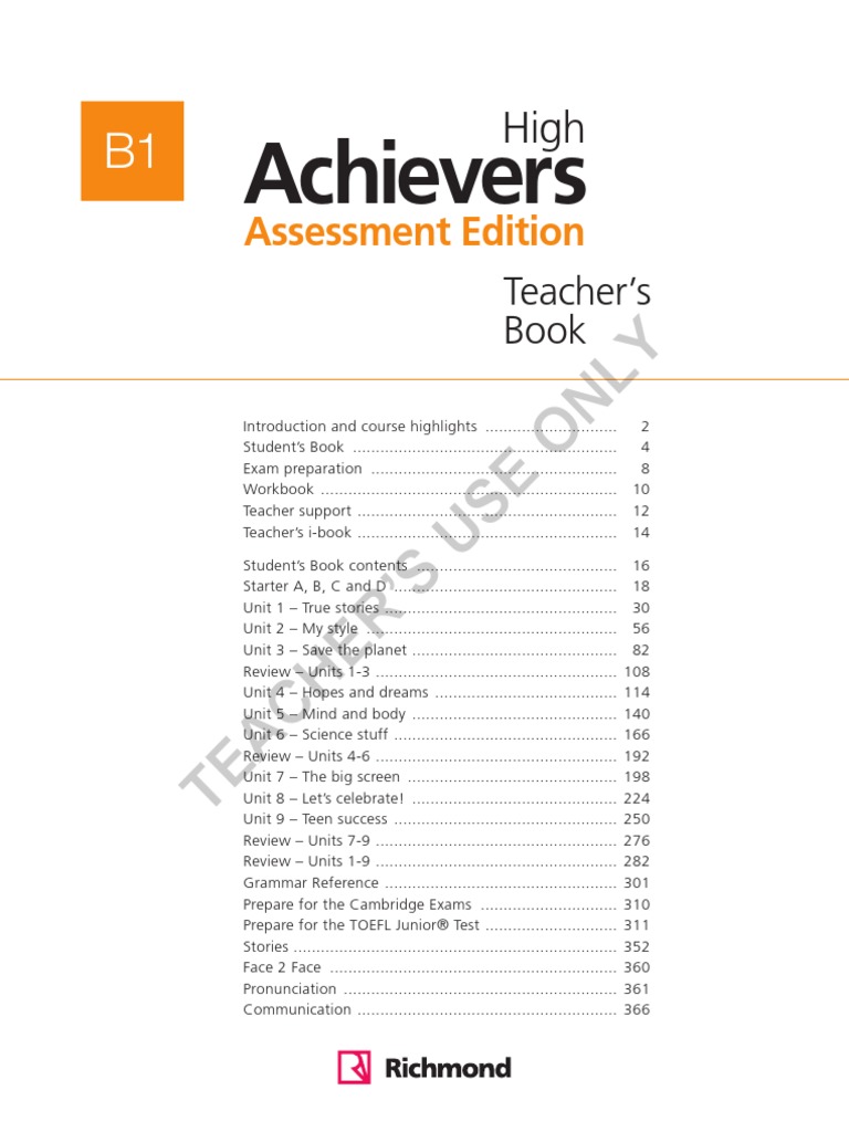 HA Assessment Teachers Book B1 2 | PDF | Cognition