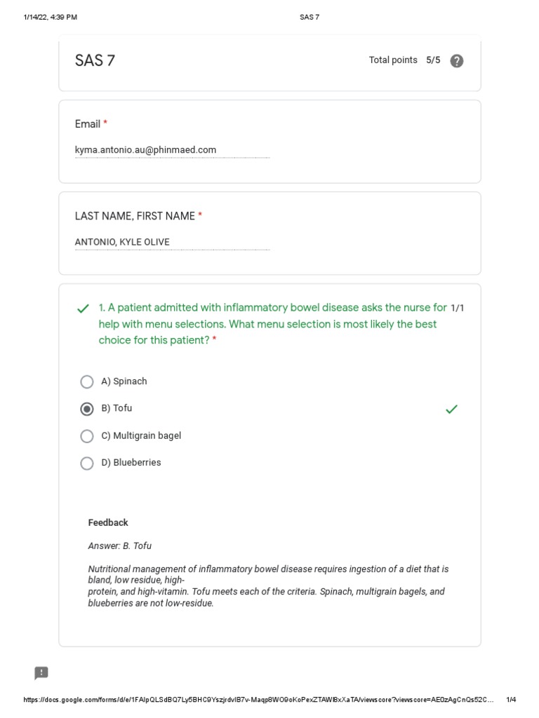 MS Sas 7 | PDF | Human Feces | Ulcerative Colitis