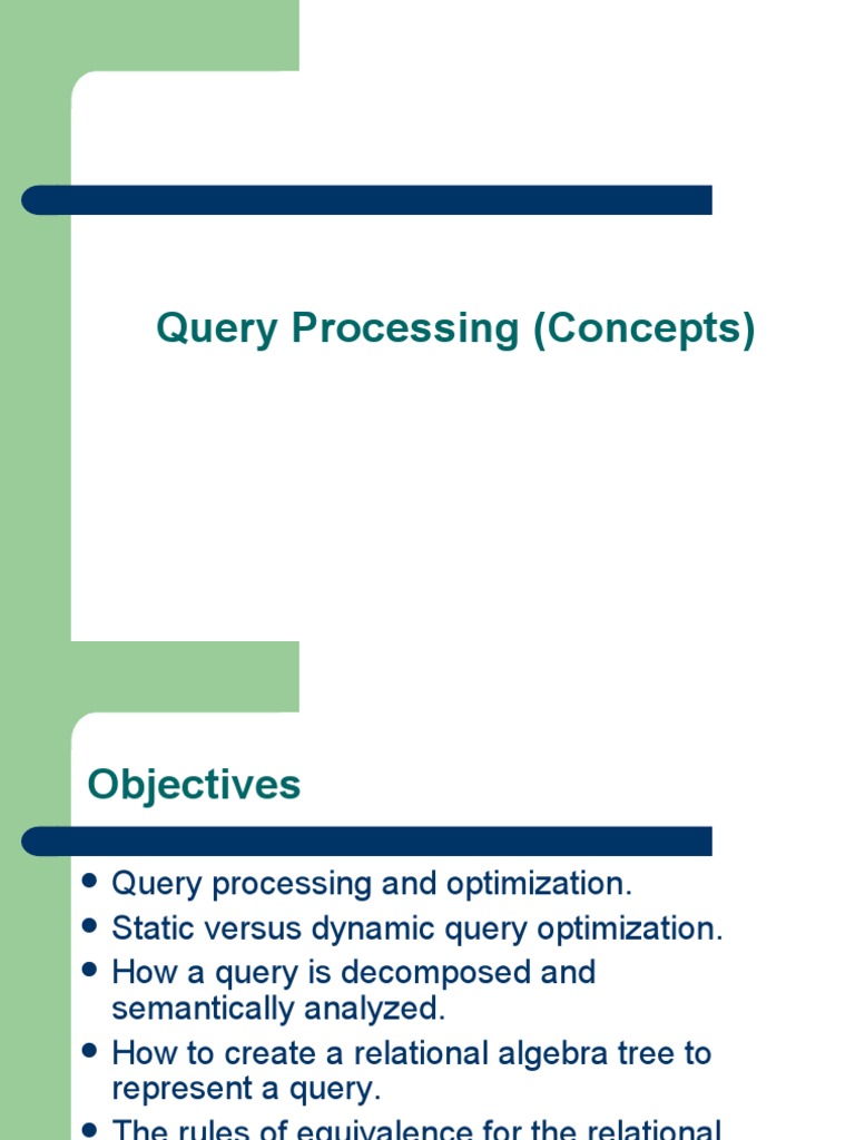 Query Processing Concepts | PDF | Database Index | Databases