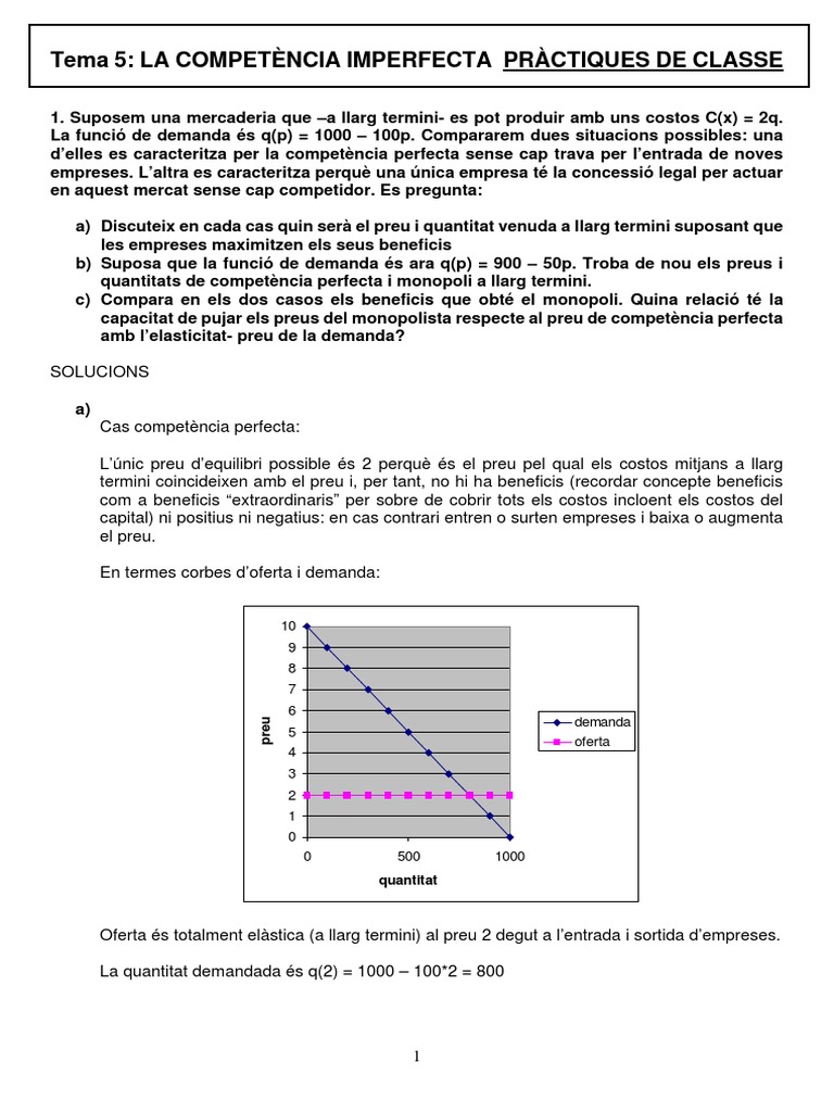 Tema 5 Pràctiques de classe MICRO-ADE | PDF