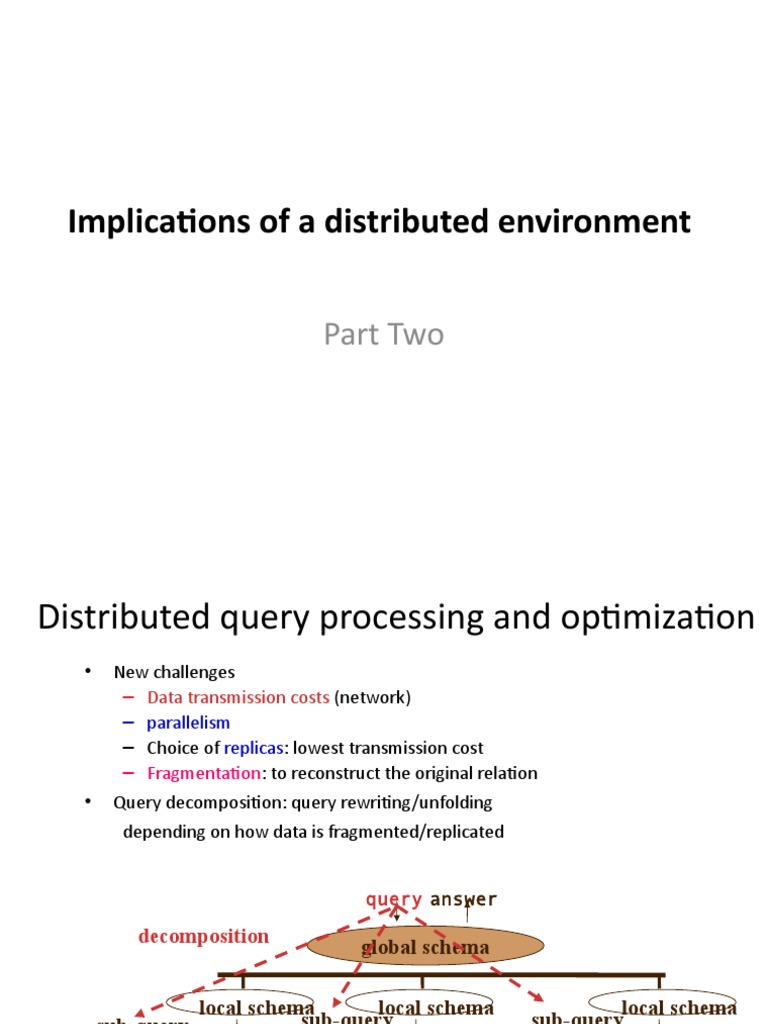 Implications Of A Distributed Environment Part 2 Pdf Databases Computer Science