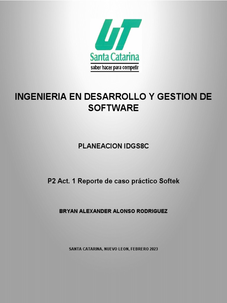 P2 Act.2Reporte de Caso Práctico | PDF | Software | Calidad (comercial)