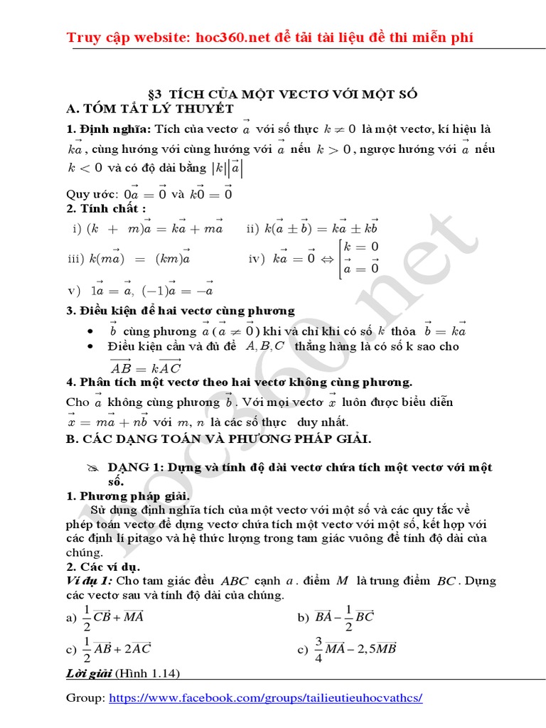 Tich Cua Mot Vecto Voi Mot So | PDF