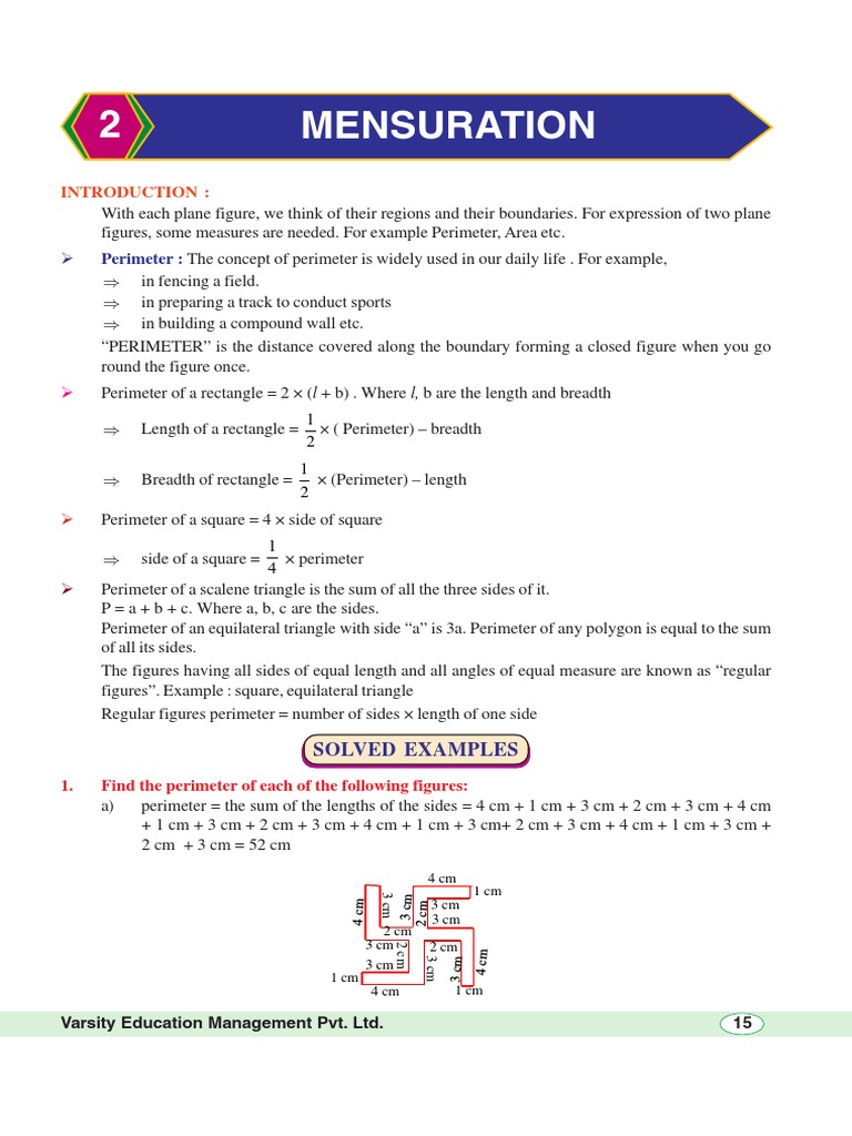 02 Mensuration | PDF | Area | Length