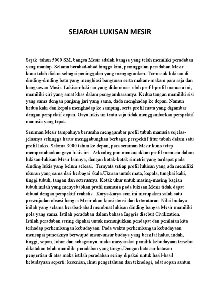 SEJARAH LUKISAN MESIR (1) | PDF