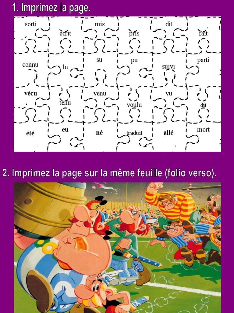 Passe Compose Puzzle Exercice Grammatical - 6659 | PDF