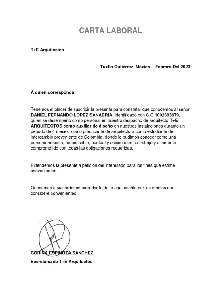 Carta Laboral | PDF