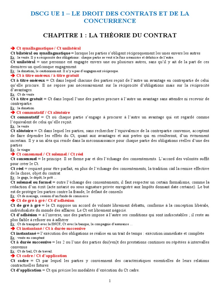 Types de Contrats et Principes Juridiques | PDF | Sodles | Loi