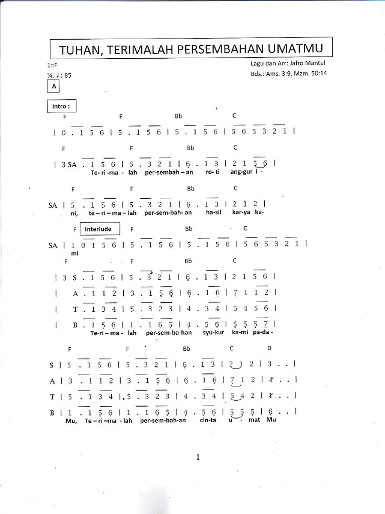 Tuhan, Terimalah Persembahan UmatMu | PDF