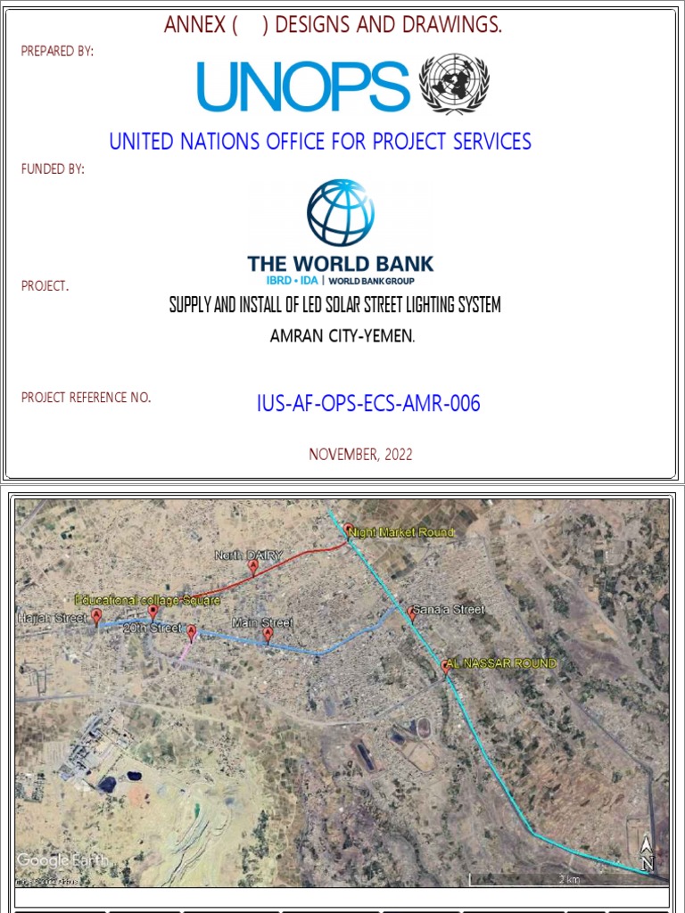 LOT 7 - Annex 04 - Solar Street Lighting Drawings - Amran City | PDF
