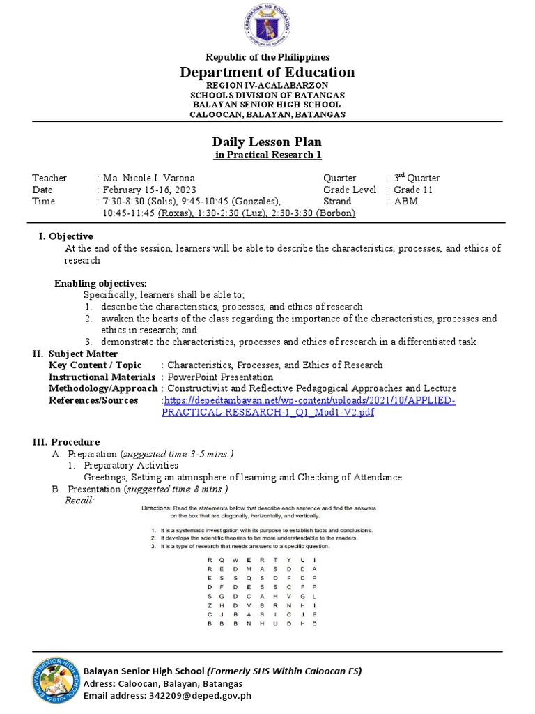 PR1 Characteristics | PDF | Experiment | Methodology
