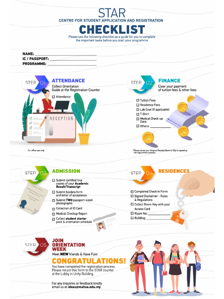 STAR Checklist (With Letter of Acceptance and Biodata Form) | PDF