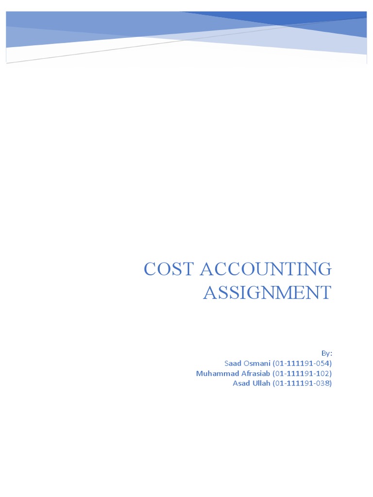 Cost Accounting Assignment | PDF