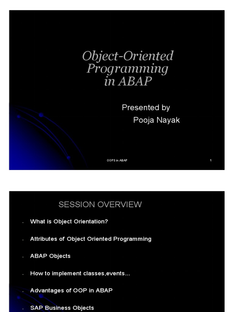 Ooabap | PDF | Class (Computer Programming) | Method (Computer Programming)
