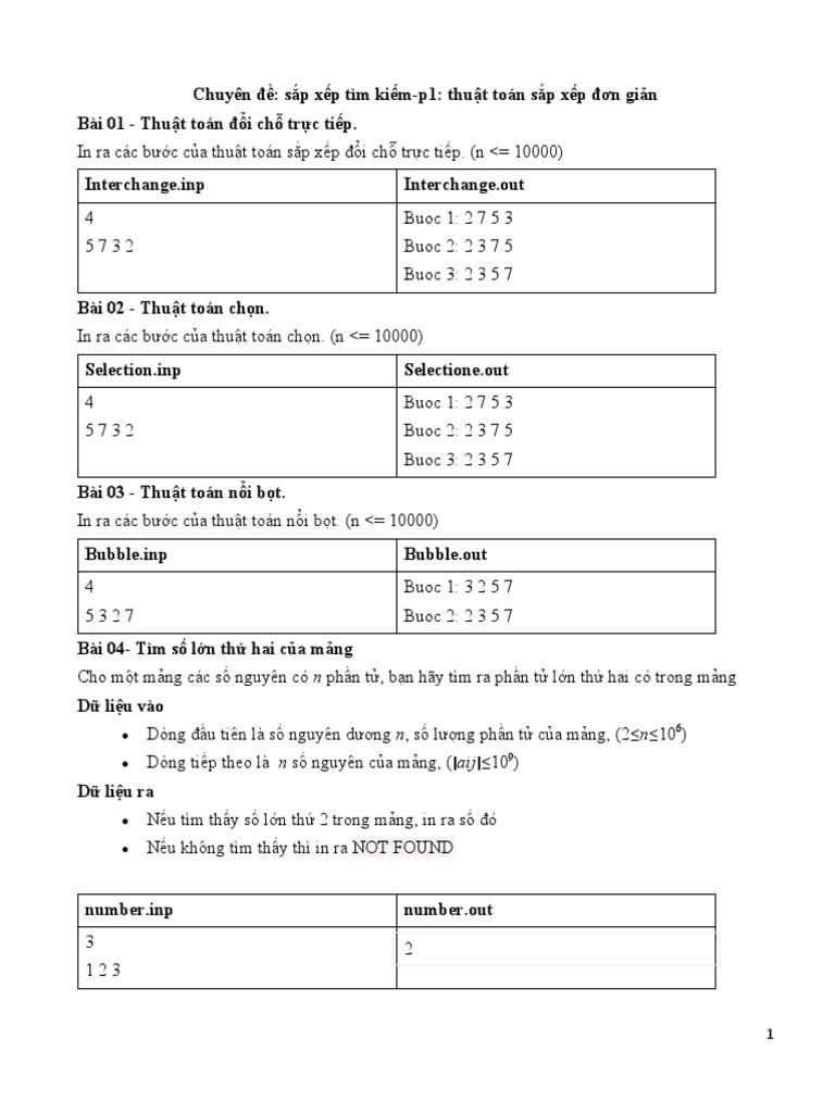 Chuyên de Sap Xep tkp1 | PDF