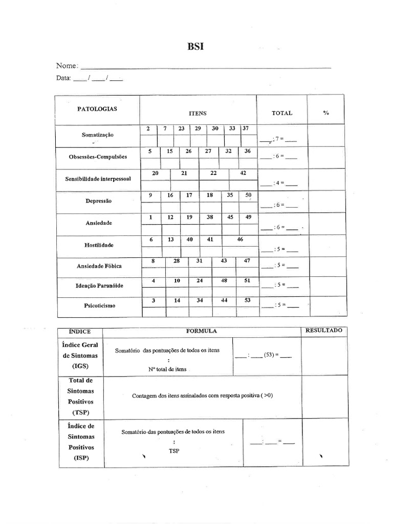 BSI (Folha Correção) | PDF